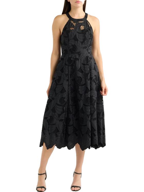 LILLY PULITZER® Lilly Pulitzer® Floral Openwork Halter Neck Midi Dress